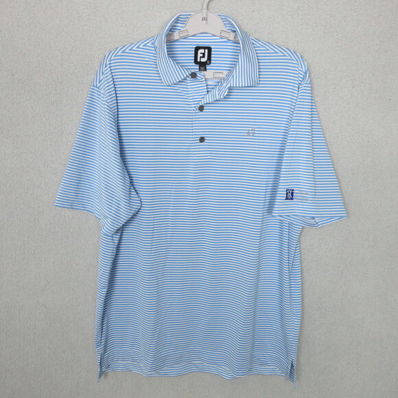 FootJoy | Shirts | Footjoy Polo Shirt Mens Size L Blue White Stripes ...